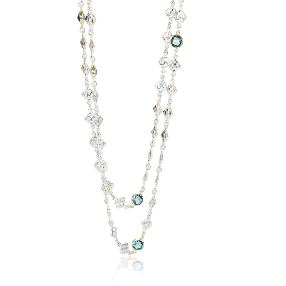 David Yurman Logo Station London Blue Necklace In Yel… - Gem